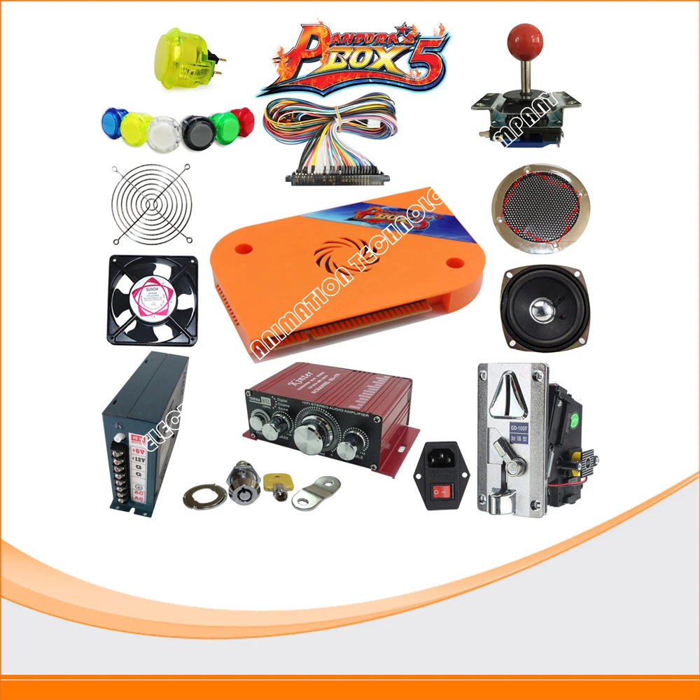 DIY Arcade parts Bundles Kit with pandora box 5 Joystick coin Power ...
