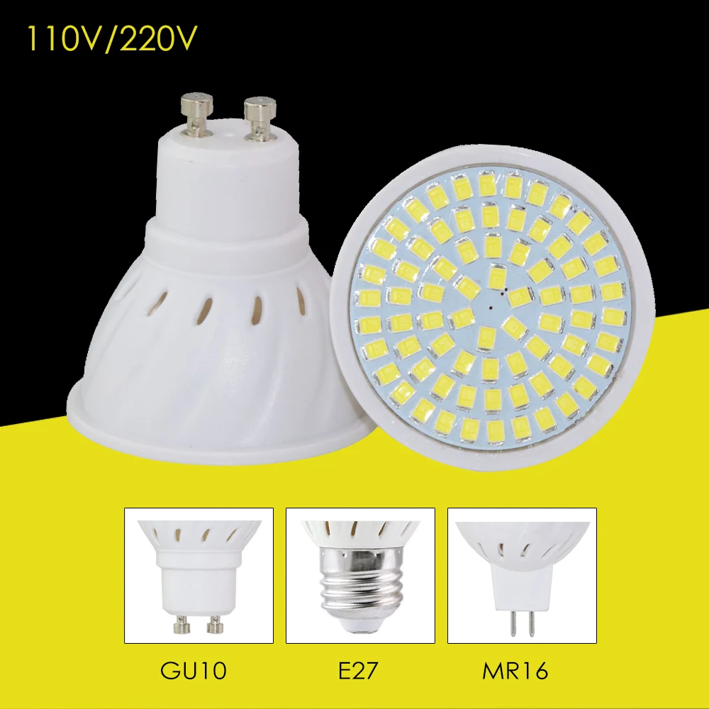 220V-110V-Led-Bulb-Lamp-GU10-E27-MR16-Base-Light-Power-8W-6W-4W-High ...