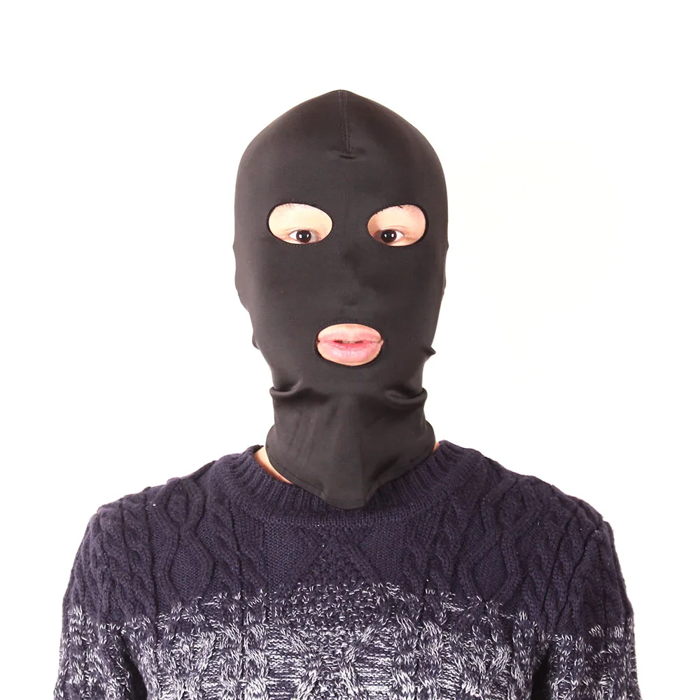 Oral Sex Open Mouth Fetish Fantasy Elastic Spandex Mask Hood With Open Eyes And Mouth Holes