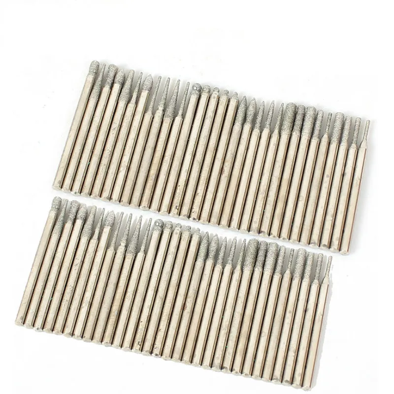 60pcs Dremel Style Diamond Burr Bit Set For Dremel Rotary Tools 1/8 ...