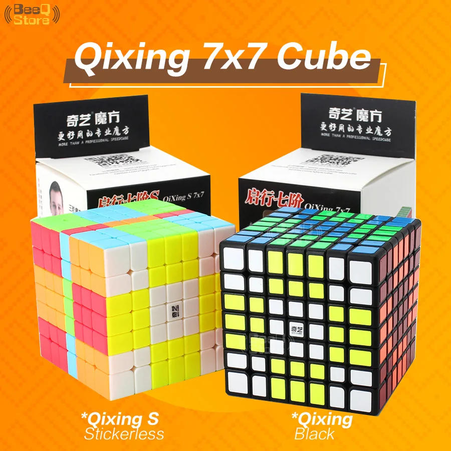 Qiyi Qixing 7x7x7 Cube Speed Qixing S 7x7 Black Stickerless Magic Cube
