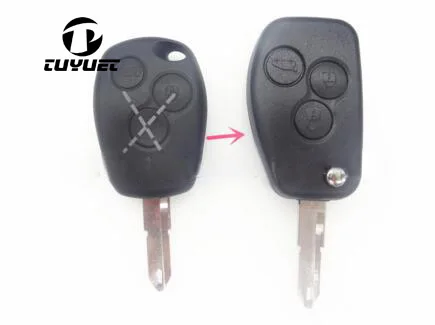 3 Buttons Modified Flip Remote Key Shell for Renault Kadjar Vel Satis ...