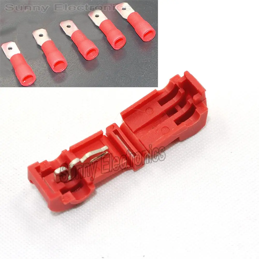 10PCS Red Quick Splice Wire Connector Terminals+10PCS Male Spade ...