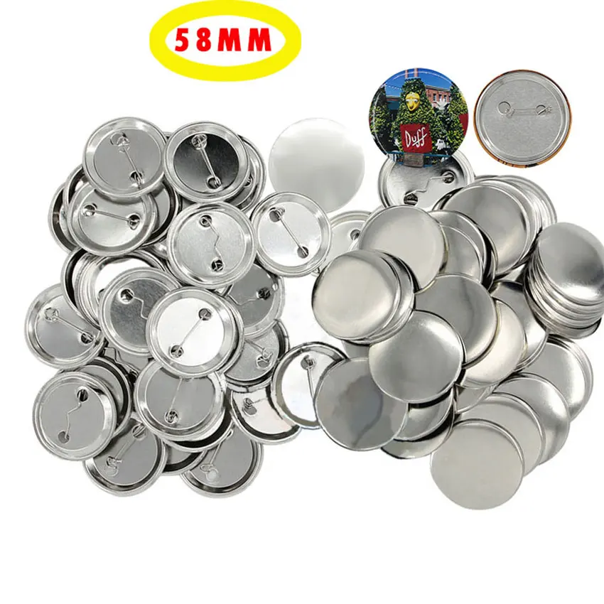 100 Set/pack 58mm Badge Making Materials Diy Metal Bottom Pin Supplies Craft Personality Pinback ...
