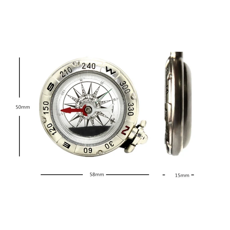 Vintage Outdoor Hang Buckle Compass Zinc Alloy Portable Key Ring ...