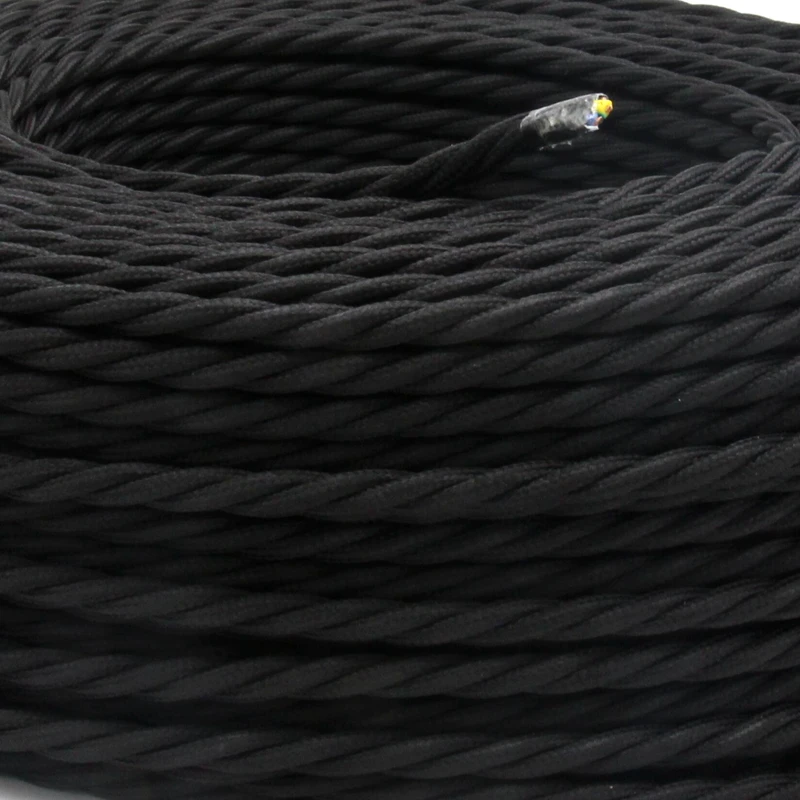 3-жильный винтажный текстильный витой кабель, 3-жильный тканевый ...