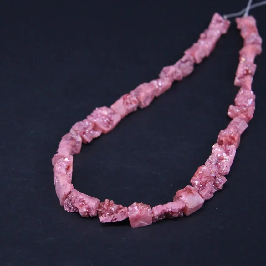 15.5"/strand Red Titanium Natural Quartz Geode Druzy Freeform Slab ...