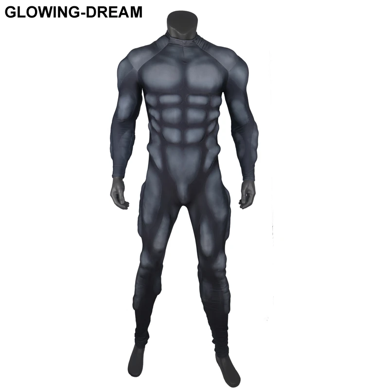 High Quality Black Muscle Costume 3D Relief Muscle Padding Suit Black ...
