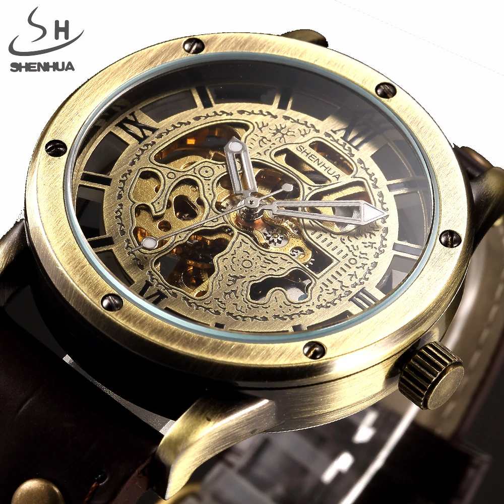 Shenhua Mechanical Watch Men Skeleton Automatic Watches Mens Luxury ...