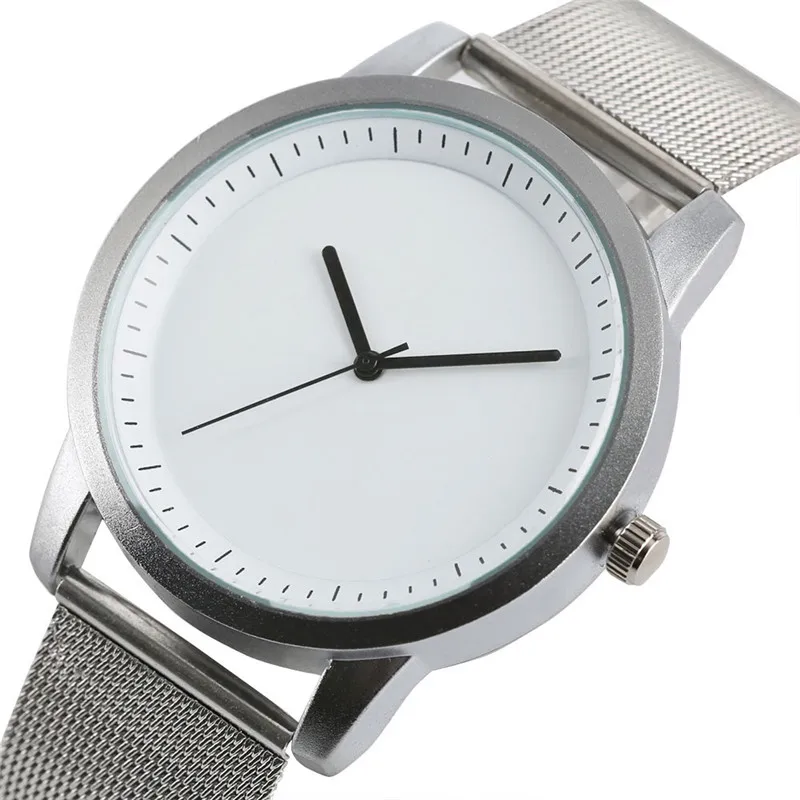 Outdoor Sport Mesh belt Wrist Watch Men Stainless Steel Strap Quartz ...