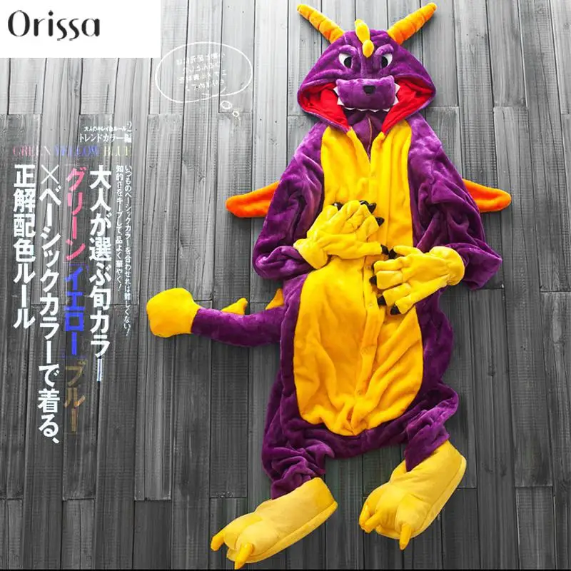 Spyro Dragon Costume Japan Anime Purple Spyro The Dragon Onesie Pyjama ...