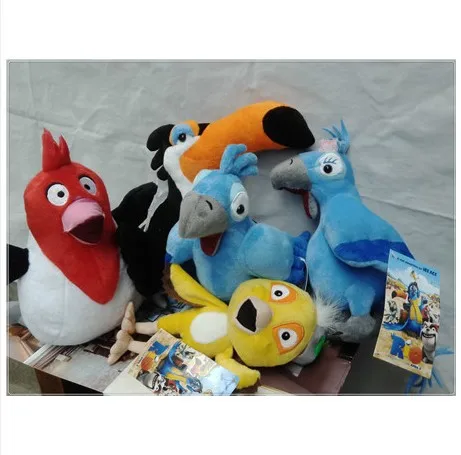 5PCS Movie Rio blu jewel Rafael Nico Pedro Plush Soft Toys Set Stuffed ...