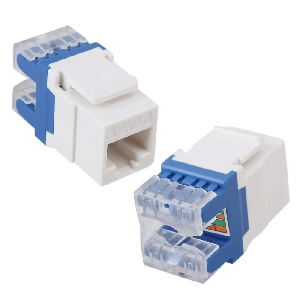 CAT6 180 Degree Angle RJ45 Ethernet Keystone Round Jack Coupler Pack of ...