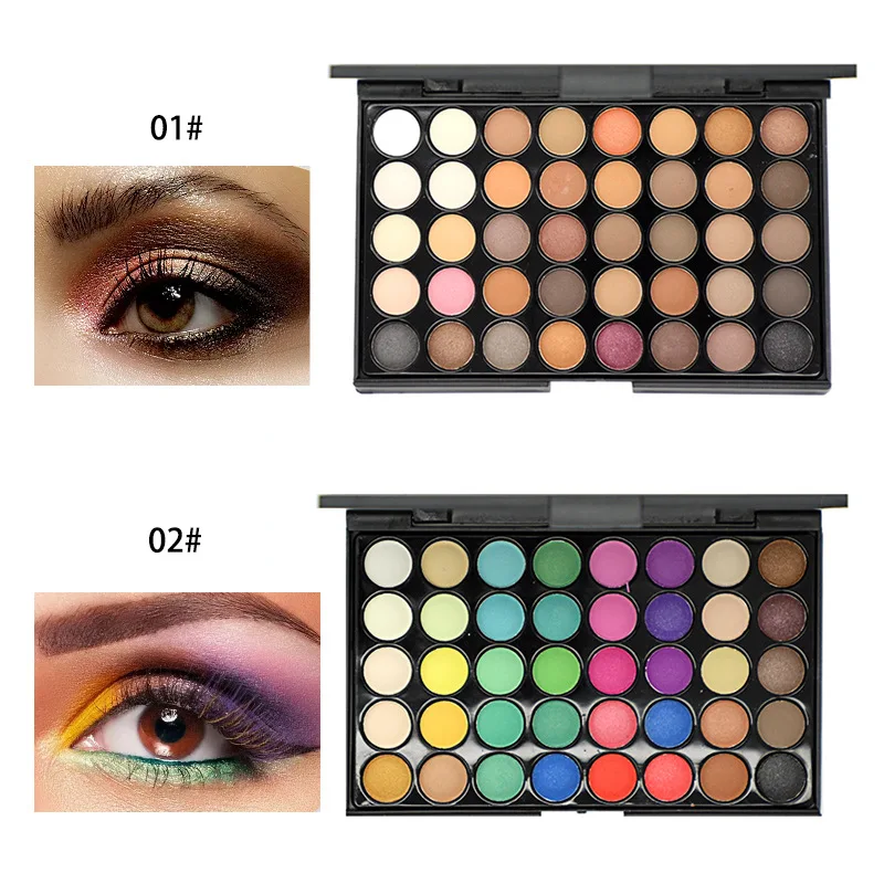 40 Color Eye Shadow Palette Shimmer Matte Palette Pigmented Mineral ...