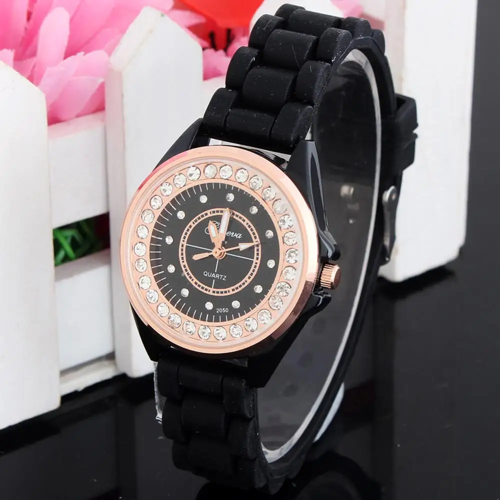Accurate 2015 New Fashion Stylish Silicone Band Black Women Girl Wrist ...