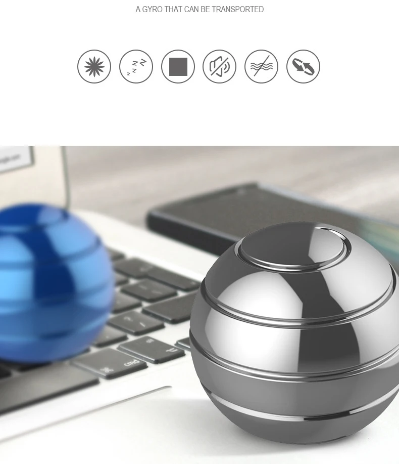 Decompression Finger Gyroscope Rotating Gyro Spherical Desk Gyroscope ...