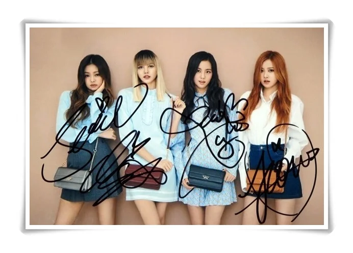 Aliexpress.com : Buy BLACKPINK Autographed with pen group photo picture ...