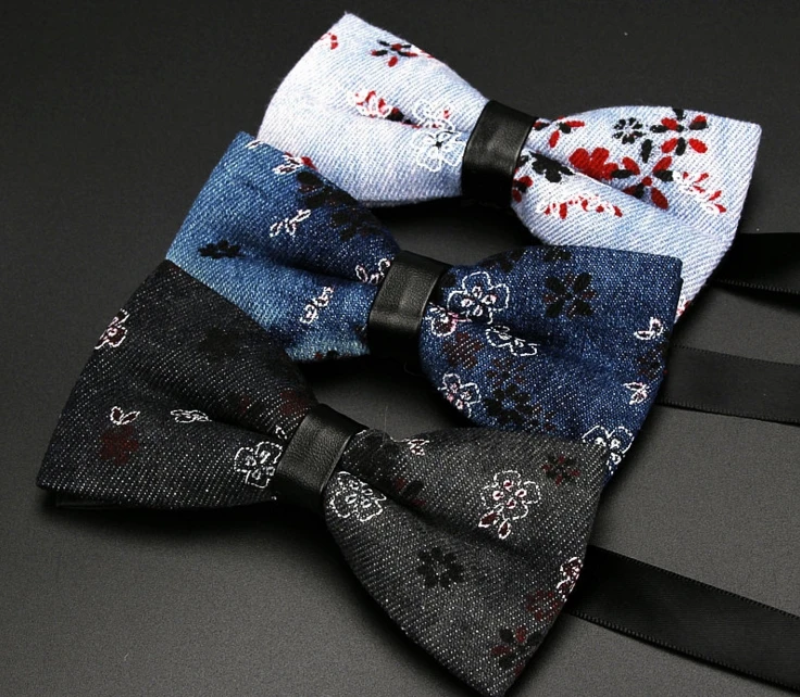 British style mens suit retro denim cotton bow tie Fashion wedding ...