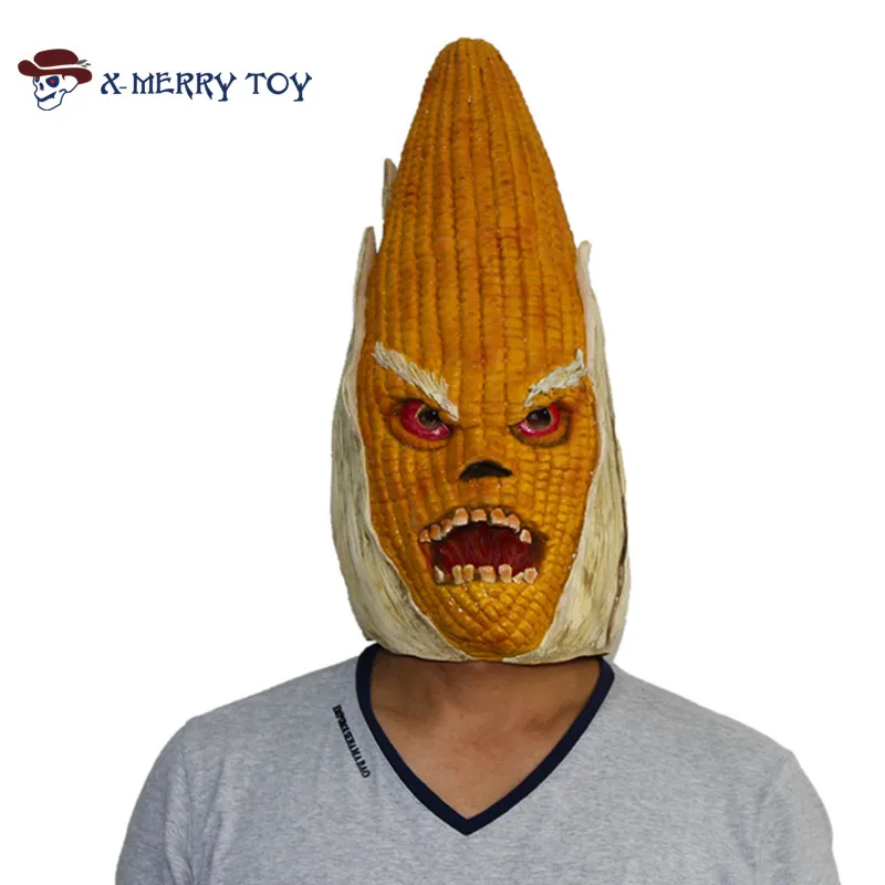 X Merry Toy Party Latex Mask Evil Corn on the Cob Scary Costume Mask ...