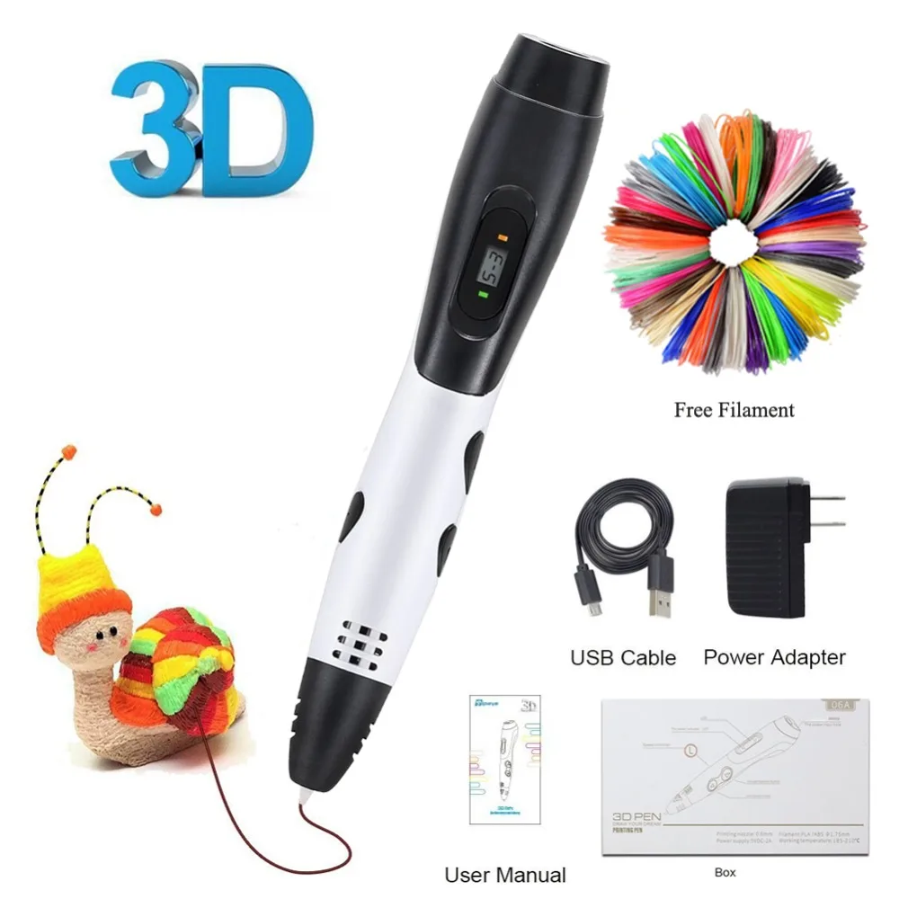 Buy Dikale White 3d Printing Pen Abspla Filament 6th Generation 3d Drawing