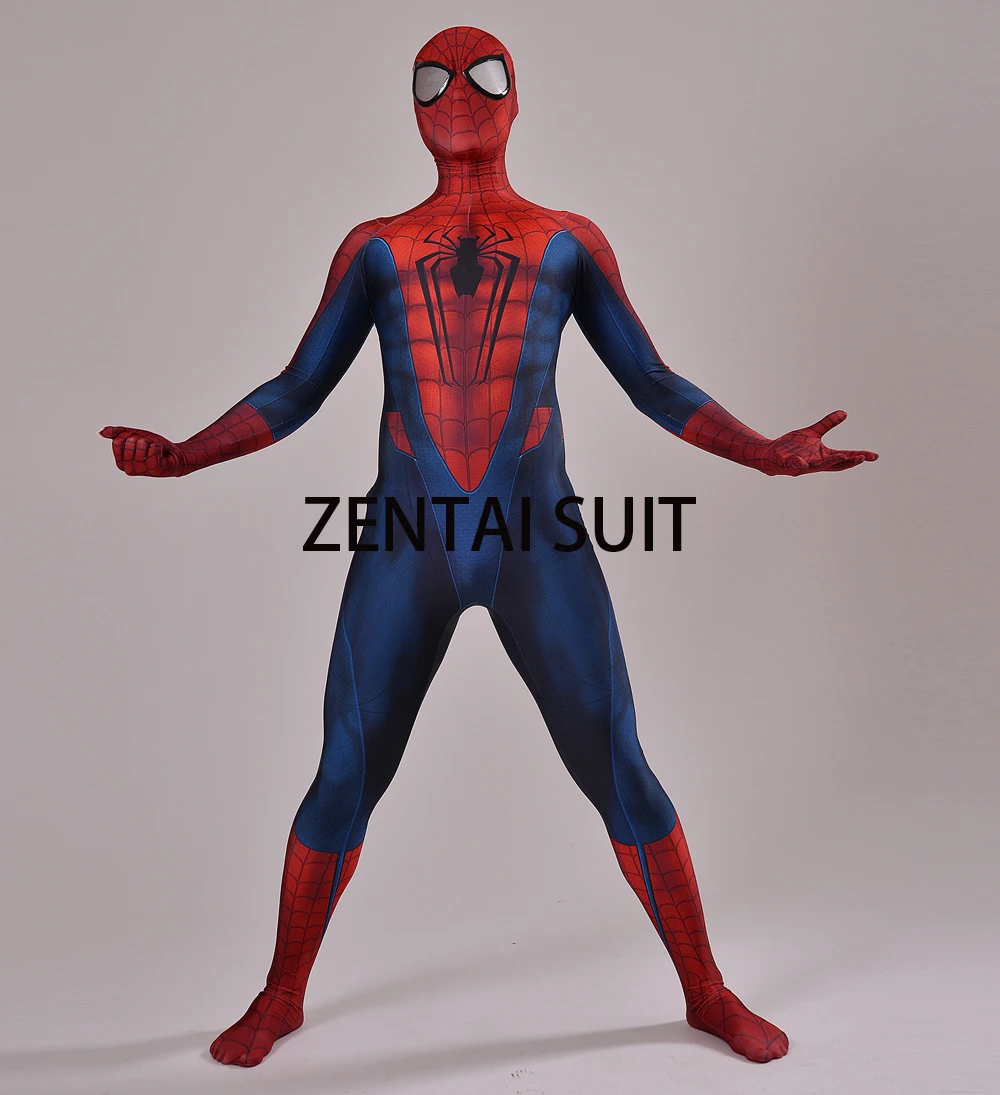 스파이더 맨 의상 3d 인쇄 코스프레 젠타이 양복 스판덱스 남성 만화 스파이더 맨 슈퍼 히어로 의상 성인어린이맞춤 제작