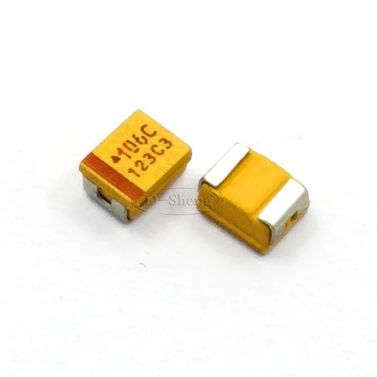 50pcs/SMD Tantalum capacitor 106C 16V 10uF B type 3528 1210 Yellow ...