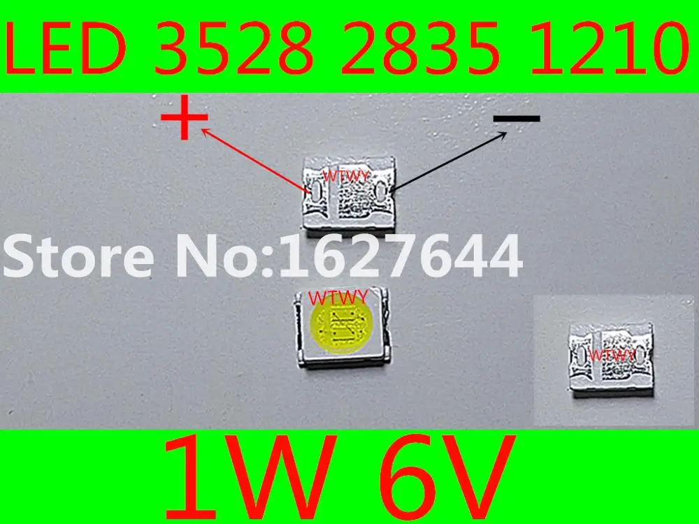 500 piezas Avago 3528 LED 2835 1210 retroiluminación LED TV de alta ...