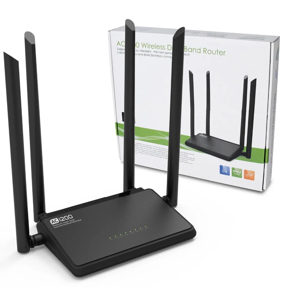 KuWFi AC1200 Wireless Dual Band WiFi Wireless Rounter/AP with 4*5dbi ...