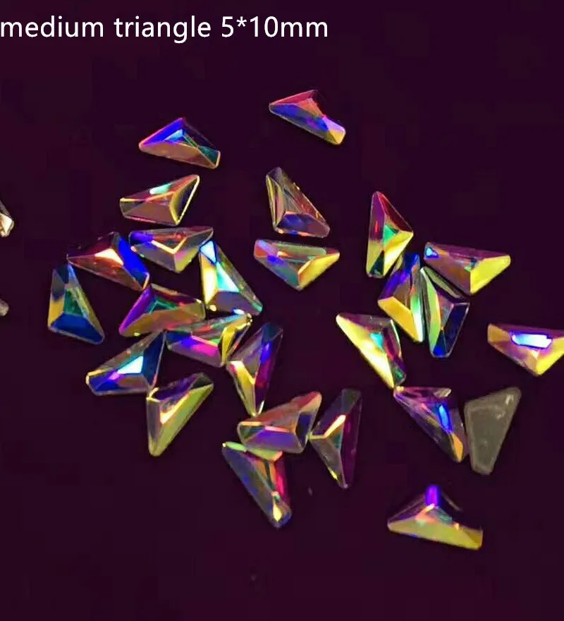 Different shapes loose hot fix rhinestone triangle shape 5mm*10mm ...