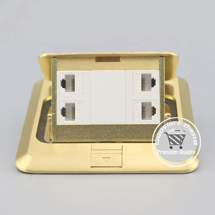 Bronze Pop-up 4 Port Rj45 Cat5e Lan Network Socket Floor Ground Outlet ...