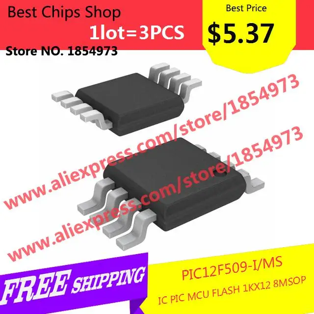 Free Shipping 3PCS=$5.37 IC Integrated Circuit PIC12F509 I/MS IC PIC ...
