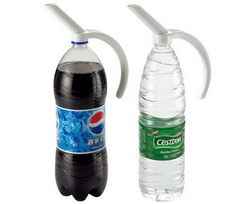 Creative Plastic Screw Top Bottle Beverage Drink Water Handle Pour ...