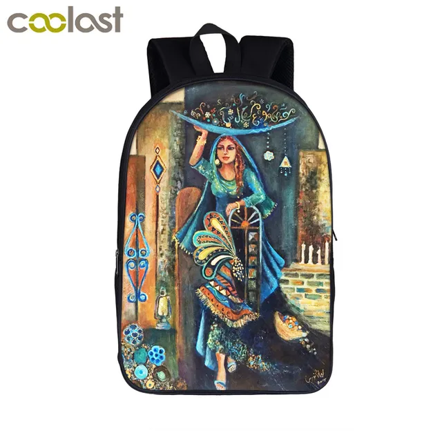 Hijab Islamic Muslim Girl Teenage Backpack Canvas Backpack Rucksack - I ...