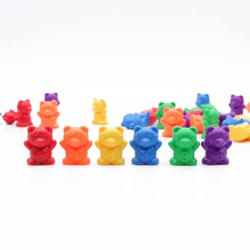 60 Pcs Counting Bears Montessori Educational Rainbow Matching Bear Toys ...