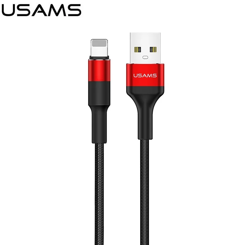 USAMS Brand Nylon Braided 8 Pin Data Transfer Charging Cable For iPhone ...
