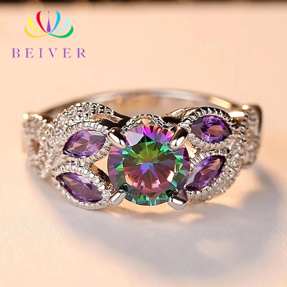 Beiver, Новое поступление, белая золотая, Радужная, круглая ...