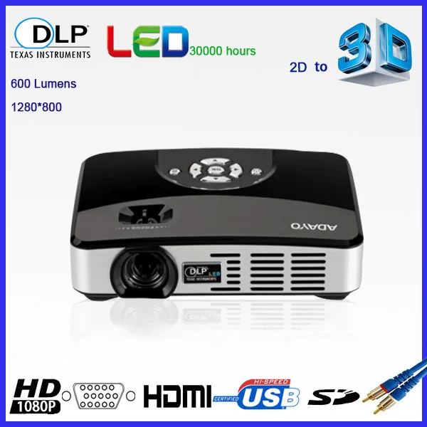 Adayo S3 600 Lumen Dlp 3d-link Mini 3d Projector Full Hd 1080p 1280*800 ...