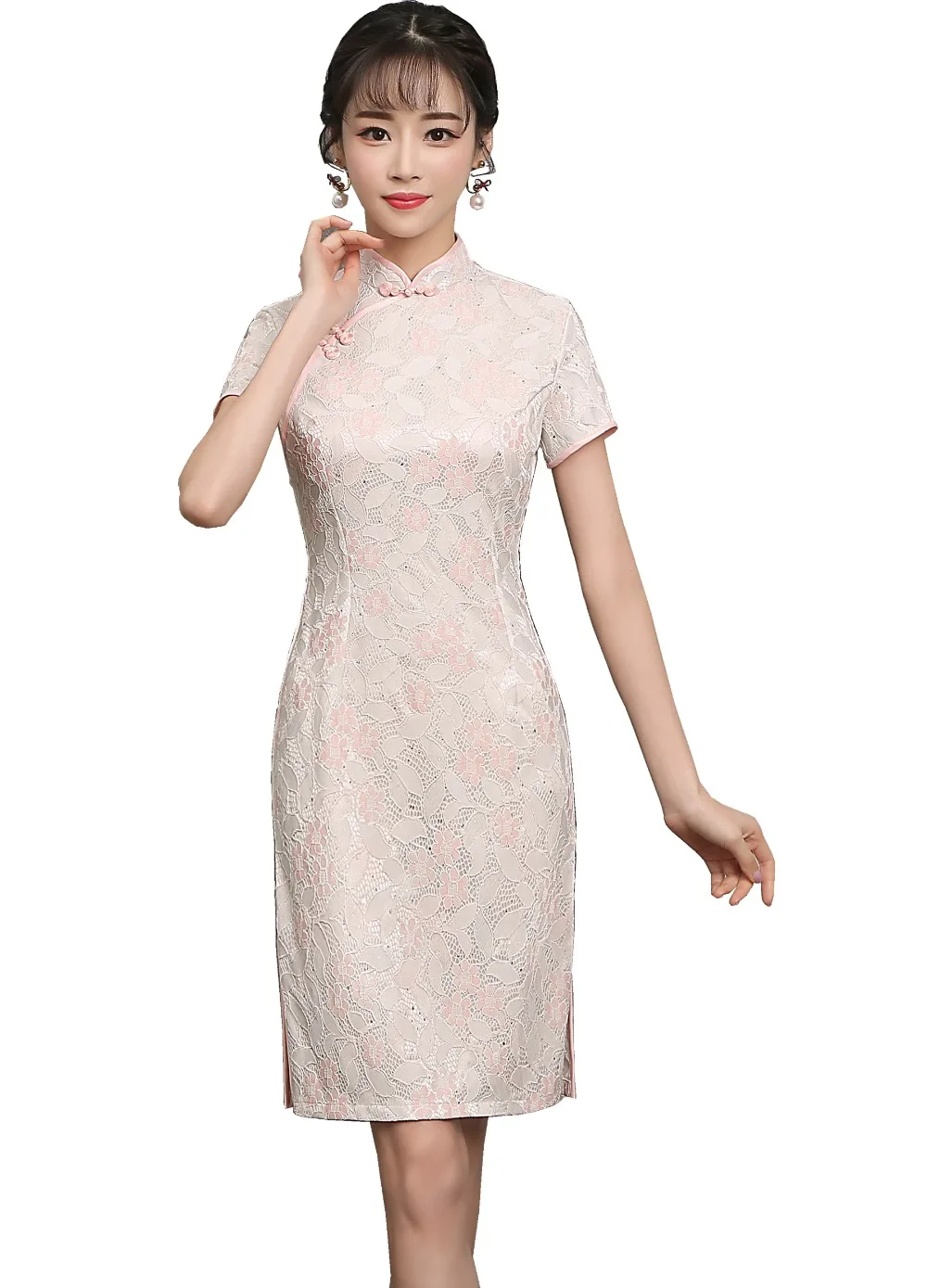 Shanghai Story 2019 Chinese Traditional Dress Lace Qipao dress Short ...