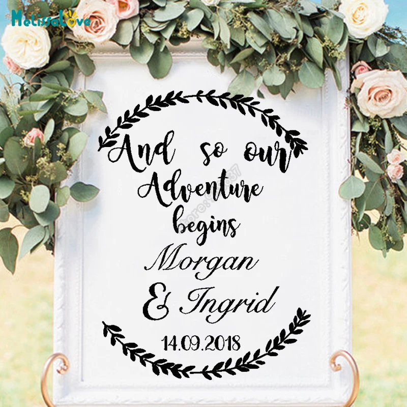 DIY-Reception-Sign-Custom-Name-And-Date-And-So-Our-The-Adventure-Begins ...