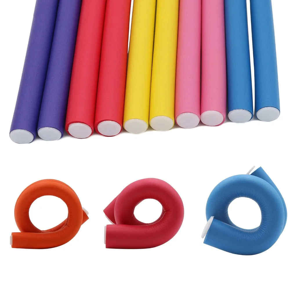 30 pcs/set Hair Curler Flexi rods Soft Foam Bendy Hair Roller Plastic ...