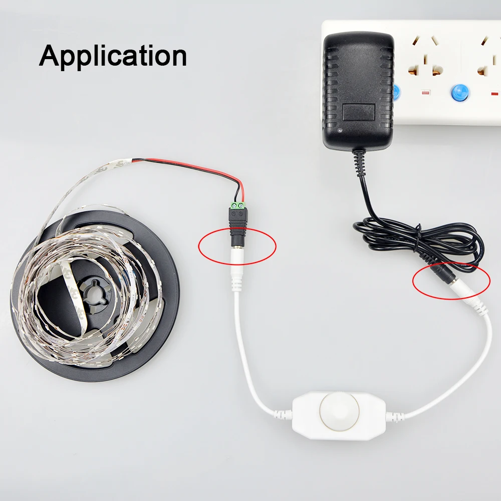 LED Brightness Switches Adjustable Controller Single Color DC 12-24V 5A ...