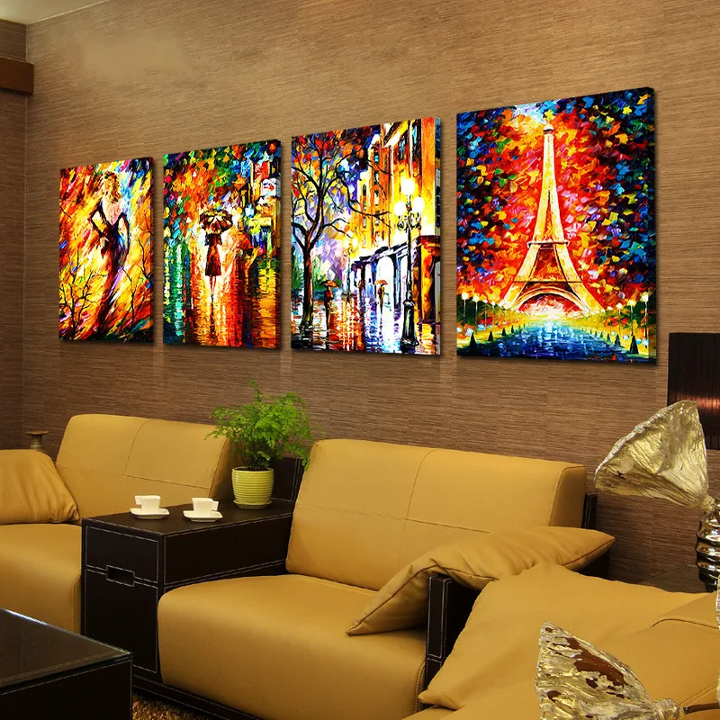 European decorative painting retro bar cafe abstract canvas painting ...