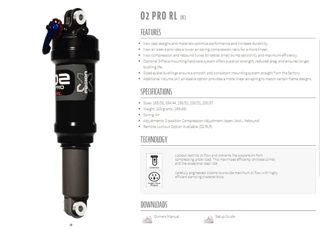 X Fusion O2 PRO RL Bicycle suspension shock absorber mountain ike rear ...