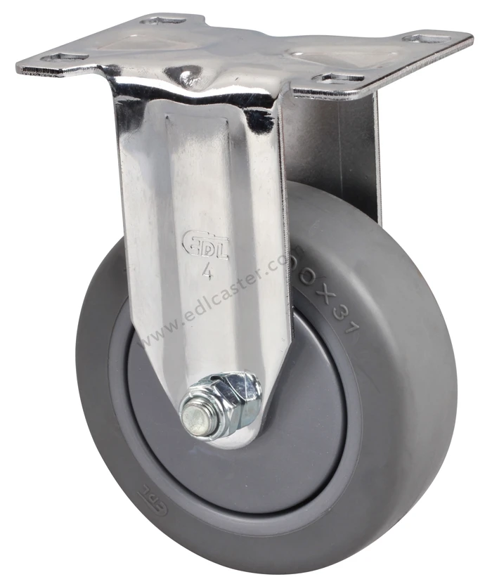 1PC EDL Medium Duty 4 Inch Casters Wheels 110Kg TPE TPR Wheels Castors ...