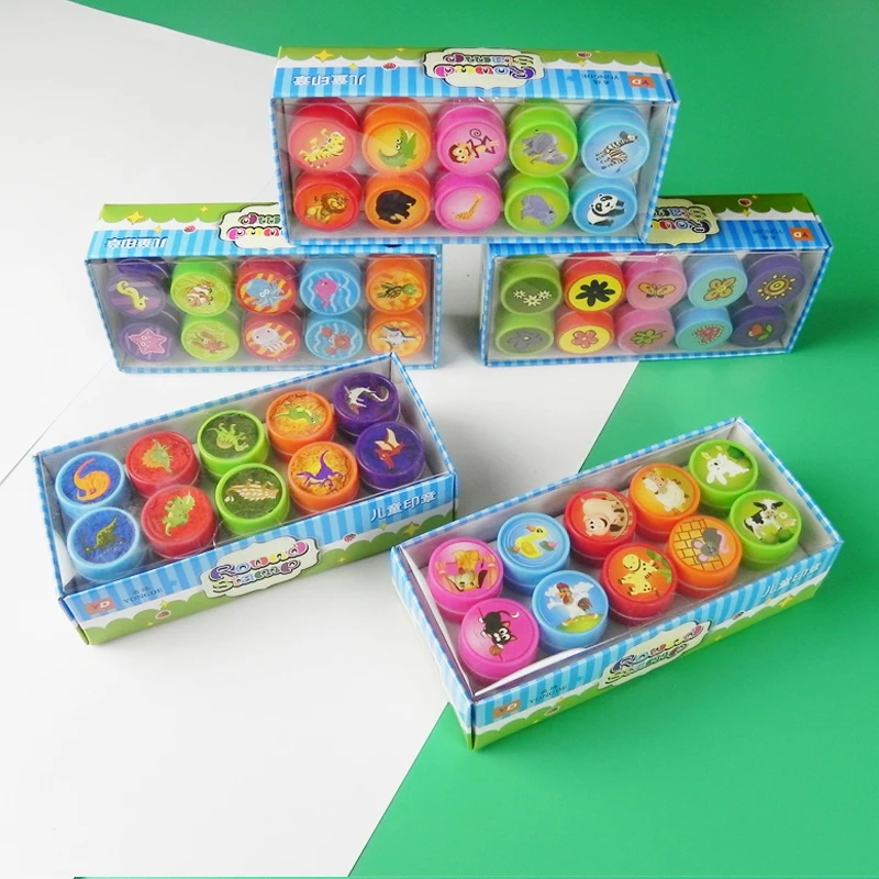 10pcs Kids Cartoon Stamp Children Custom Plastic Rubber Self Inking ...