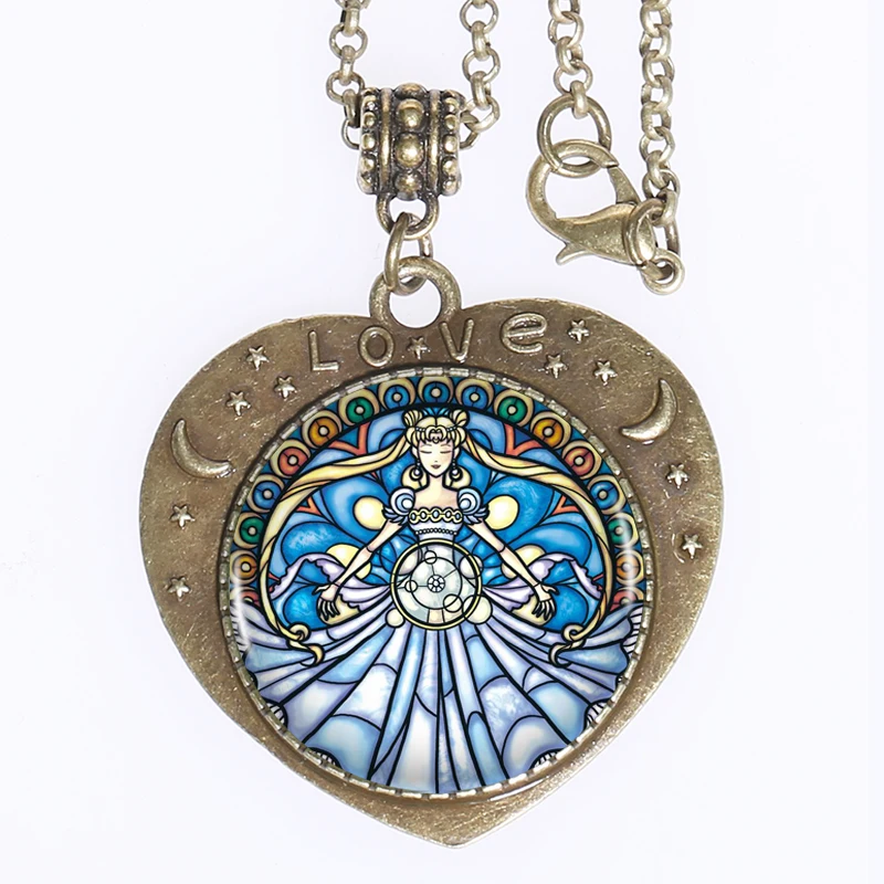 Sailor Moon Logo Heartshaped Bronze Plated Pendant Necklace Sailor Moon ...