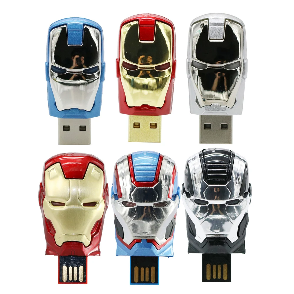 Avengers Iron Man Led Pen Drive USB Flash Drive 64GB 16GB 32GB 8GB ...