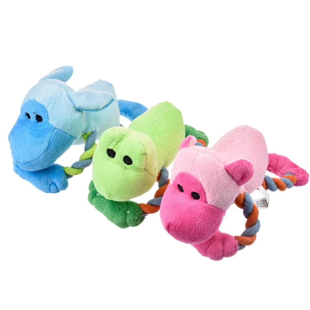 3Colors Plush dog chew Toys The Sprawled Frog Pet Dog Toys with Cotton ...