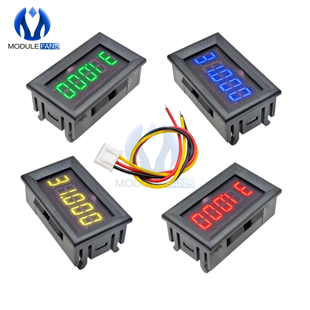 3 Wires Mini Car LED Display Digital Voltmeter DC 4V 30V 0.36" 5 Digit ...