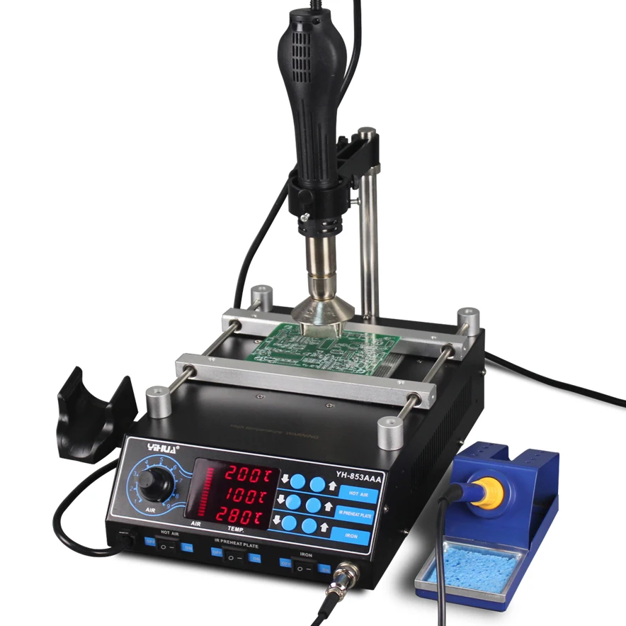 YIHUA 853AAA BGA rework station hot air gun soldering iron soldering ...